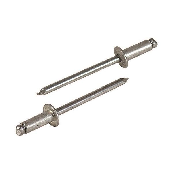 金物・建築資材 ファスニングツール ブラインドリベット ●必要な仕事に無駄なく使える少量サイズです。●片側から複数の母材をワン・アクションで締結できます。●リベット径(mm)：2.4●リベット長(mm)：7.6●フランジ径(mm)：4.8●...