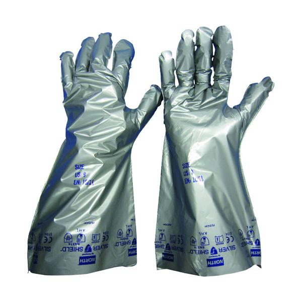 保護具 作業手袋 耐薬品・耐溶剤手袋 ●広範囲にわたる溶剤に対応できる手袋です。●左右兼用の使い捨てタイプです。●危険な化学物質の作業など。●色：グレー●サイズ：M●全長(cm)：40.0●手のひら周り(cm)：26.0●中指長さ(cm)：...