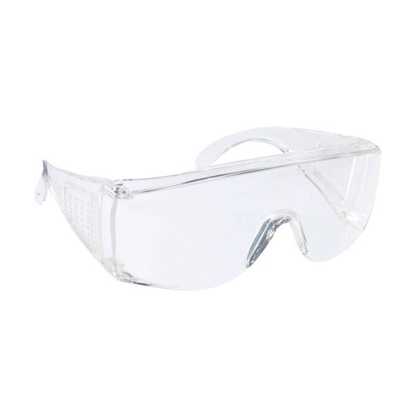 保護具 保護メガネ・防災面 一眼型保護メガネ ●メガネ併用可能です。●レンズ色：クリア●テンプルカラー：クリア●レンズ厚(mm)：2.1●幅(mm)：169●高さ(mm)：57●防傷加工：○●UVカット：○●フレーム色：クリア●フレーム色：...