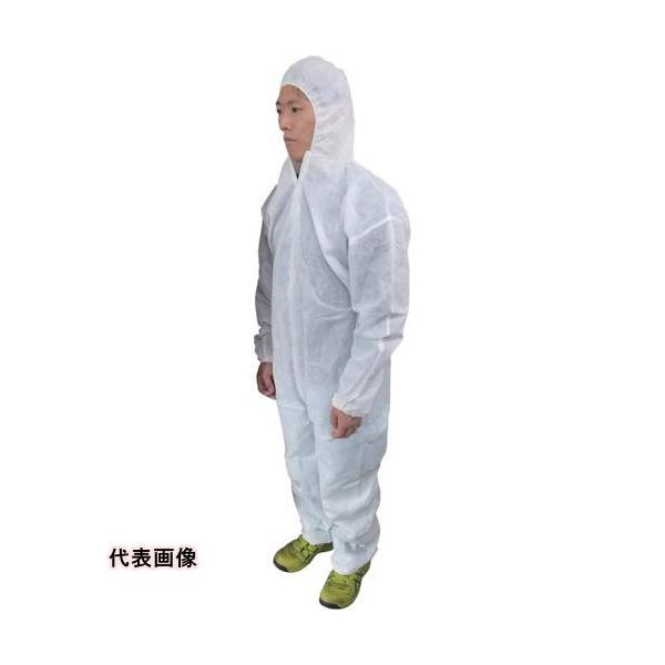 保護具 保護服・防護服 使い捨て保護服 ●1層タイプの不織布つなぎ服です。●携帯電話等を取り出す際に便利なWジップ仕様です。●汚れや埃の多い現場。●清掃作業。●塗装作業。●色：白●サイズ：3L●適合身長(cm)：175〜190●適合胸囲(c...