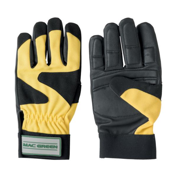 保護具 作業手袋 防振手袋 ●平側に丈夫で手になじみやすい天然皮革（山羊革）を使用したハイグレードな振動軽減手袋です。●独自の加工により、高い振動軽減性能があります。●チェーンソーなど、小型電動器具の作業時に。●色：ブラック×イエロー●サイ...