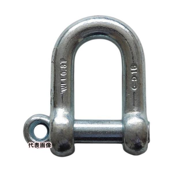 荷役用品 吊りクランプ・スリング・荷締機 シャックル ●JIS規格シャックルより口幅が広く、汎用性が高いシャックルです。●土木、建築工事などでの荷物の荷役・連結金具として。●基本使用荷重(t)：0.5●ねじ径：W1/2●D(mm)：24●寸...
