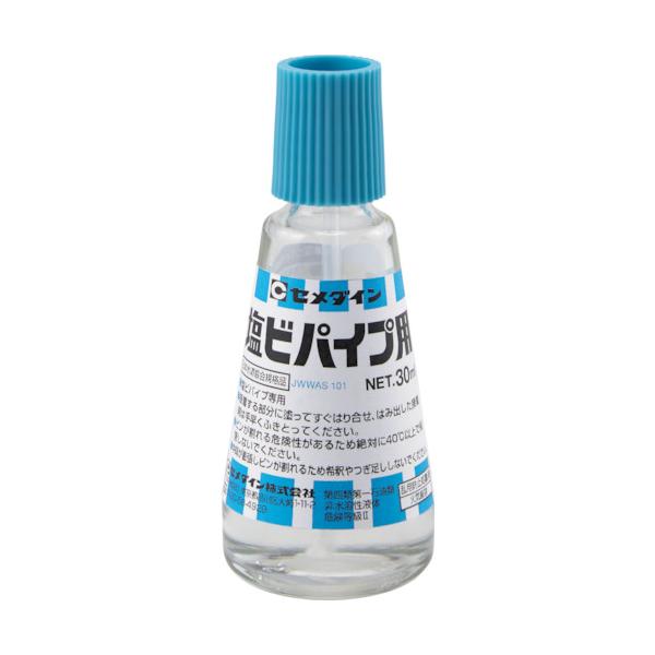 化学製品 接着剤・補修剤 配管用シール剤 ●硬質塩ビを溶かして接着するドープセメントタイプの接着剤です。●キャップにハケがついていて、塗布しやすい低粘度型です。●硬質塩ビ、半硬質塩ビの接着に。●硬質塩ビパイプ（上水道、下水道）の接合部の接着...