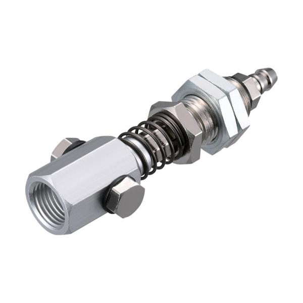 メカトロ部品 軸受・駆動機器・伝導部品 ロボットハンド用パーツ ●内蔵のスプリングによって衝撃を吸収します。●吸着パッドの装着が簡単に行えます。●六角シャフトによる回止構造です。●取付接続：M10×1.0●高さ(mm)：59.8●ストローク...