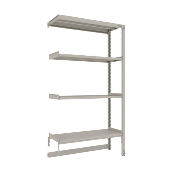 物流・保管用品 物品棚 台車天板収納型棚 ●台車の天板高さに合わせて下段高さを調節することにより台車の天板部分を収納できスペースが有効に使えます。●高さ、奥行が同じであれば、増結することができます。●連結する際は支柱を兼用するので、コストダ...