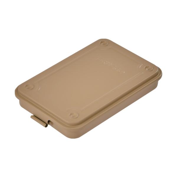 手作業工具 工具箱 スチール製工具箱 ●ハードな使用に耐える頑丈なプレス一体型です。●片開き構造です。●四隅に横滑り防止用凹凸が付いており積み重ねに便利です。●色：ライトサンド●外形寸法(mm)間口：154●外形寸法(mm)奥行：105●外...