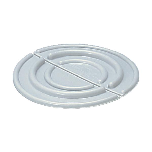 物流・保管用品 コンテナ・パレット 丸槽 ●折れ曲がるので小さな口にも使えます。●食品容器用押しフタ。●奥行(mm)：150●間口(mm)：150●ポリプロピレン（ＰＰ）