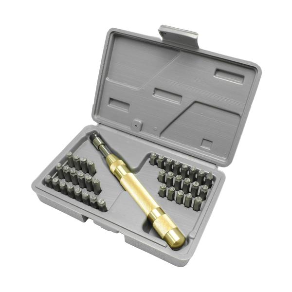 測定・計測用品 測定工具 ケガキ用品 ●鉄やアルミニウム材などに、数字やアルファベットを打刻することができるスタンプポンチです。●本体を押し込むだけで、自動で打刻することができます。●鉄やアルミニウム材などに、数字やアルファベットを打刻する...