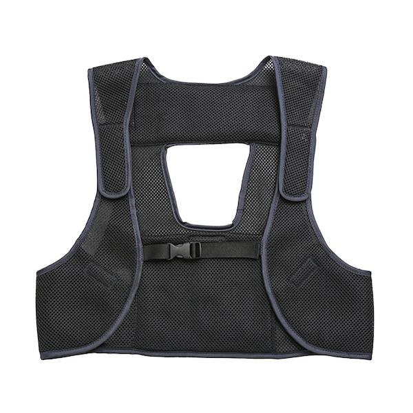 環境改善用品 暑さ対策用品 冷却衣服 ●フルハーネス対応、アルミ保冷剤付クールベストです。●フルハーネスの上から着用可能です。●正面のバックルと肩の面ファスナーでサイズ調節可能です。●熱中症予防対策に。●ファン付き作業着との併用に。●色：ブ...