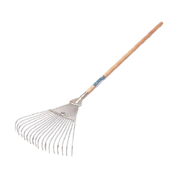 園芸用品 緑化用品 レーキ・ホーク ●広いスペースの掃除もラクに行えます。●草集め、落葉かきなどに。●全長(mm)：1645●爪数(本)：18●先幅(mm)：230●爪長さ(mm)：90●刃長(mm)：360●刃幅(mm)：210〜400●...