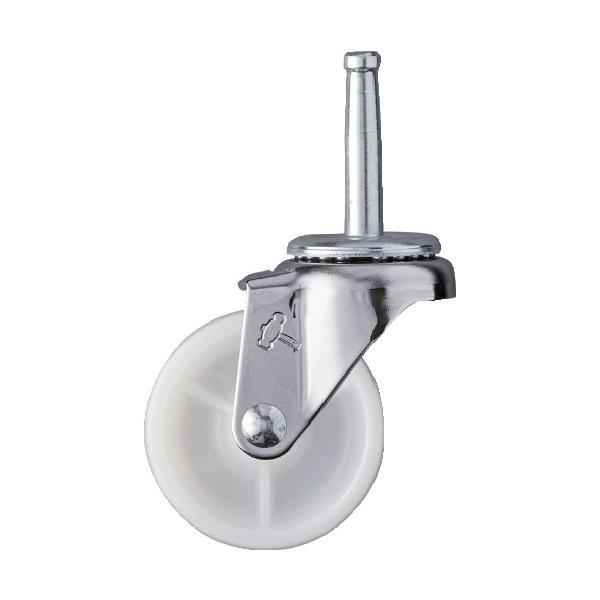 金物・建築資材 キャスター 差し込み式キャスター ●樹脂ソケットの種類を選択することで取り付け方法を選ぶことができる差込みキャスターです。●木製家具や軽量ラック等、デザイン性と軽快さを要求される環境に最適です。●許容荷重(daN)：40●車...