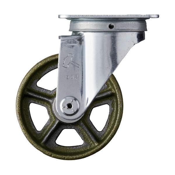 金物・建築資材 キャスター 鋳物製キャスター ●荷重に対する抵抗力が大きく、旋回もスムーズな高品質な大型キャスターです。●工場、事務所などに多く使用されており、堅牢で安定感もあり重量物運搬用に最適です。●許容荷重(daN)：120●許容荷重...