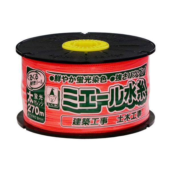 測定・計測用品 測量用品 墨つぼ・チョークリール ●クルクル回る軸付きリールでスムーズな糸張りです。●長時間垂れにくい蛍光色ナイロン水糸です。●糸の残量が見えるスリット付です。●よく見える蛍光原着水糸です。●土木、建築、一般測量用。●色：蛍...