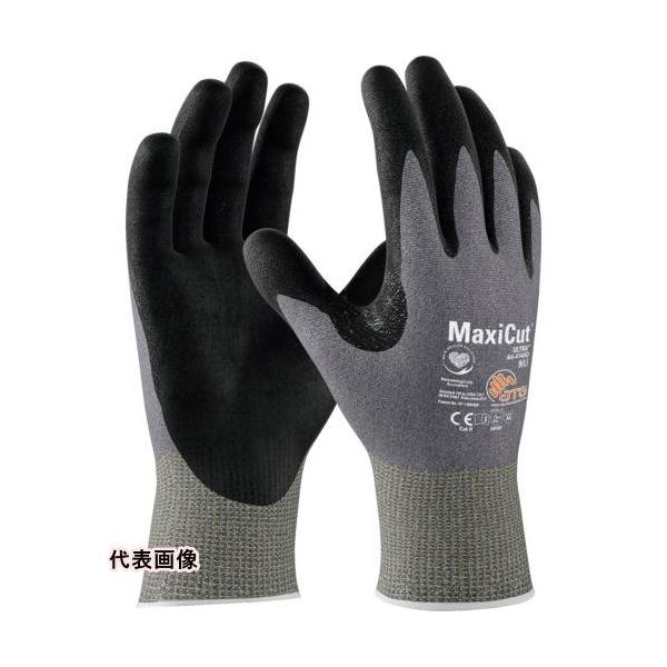 保護具 作業手袋 耐切創手袋 ●特許取得のマイクロ発泡ニトリルコーティングは熱と蒸れを360°全方向から放出し、手の温度を最適に保ちます。●マキシカット［［Ｒ上］］・ウルトラ［［ＴＭ上］］は薄さ・快適性・耐久性を高めており、耐切創手袋であり...