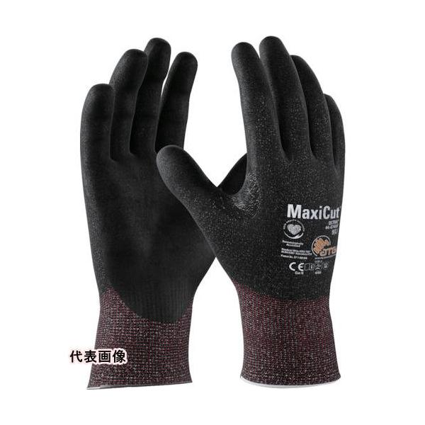 保護具 作業手袋 耐切創手袋 ●特許取得のマイクロ発泡ニトリルコーティングは熱と蒸れを360°全方向から放出し、手の温度を最適に保ちます。●マキシカット［［Ｒ上］］・ウルトラ［［ＴＭ上］］は薄さ・快適性・耐久性を高めており、耐切創手袋であり...
