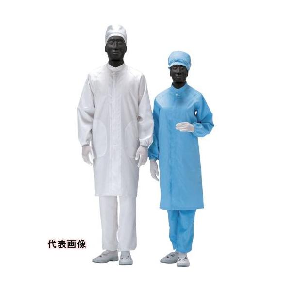 研究用品 クリーンルーム関連用品 ウェア・白衣 ●男女共用コートのクリーンウエアです。●作業者からの発塵とＥＳＤ防止対策。●色：ブルー●サイズ：3L●着丈(cm)：115●適合胸囲(cm)：128●Fed.Std.209d クラス10000...