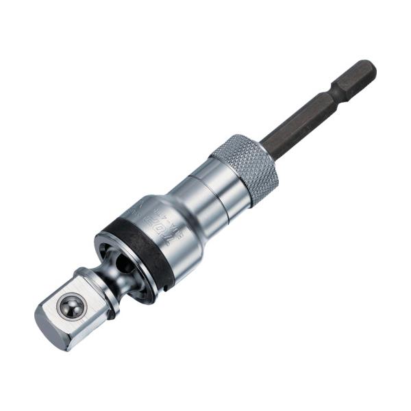 手作業工具 ソケットレンチ ソケットビット用アタッチメント ●ワンタッチでシャンク交換が可能です。●シャンクが折れてアダプター内に残留しても取り出せます。●ロングシャンク採用でより高トルクインパクトの使用でもねじれ応力を緩和し、軸折れを防ぎ...