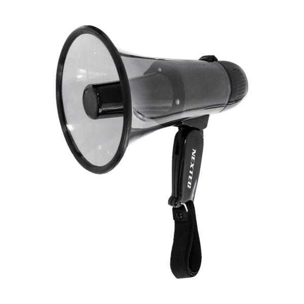 安全用品 安全用品 拡声器 ●スタイリッシなトランスルーセントボディに、小型・軽量でわかりやすい操作感です。●店頭や駐車場、イベント会場や避難訓練などでのご案内に役立つメガホン型の拡声器です。●USBメモリを挿入し、保存されている音楽や音声...
