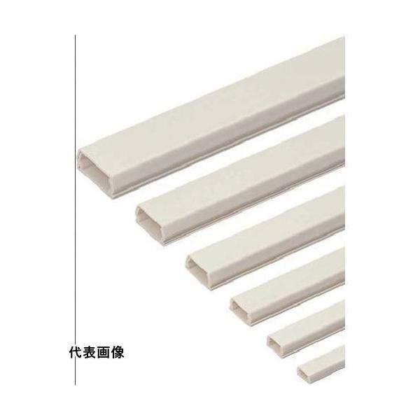 電子機器 電設配線部品 ケーブルカバー ●釘固定できない箇所に最適です。●粘着テープがモールの底面に予め貼り付けてあり、テープ貼り作業が不要です。●蓋の装着が容易にできます。●壁などへ配線した際の配線保護に。●色：ミルキーホワイト●幅(mm...