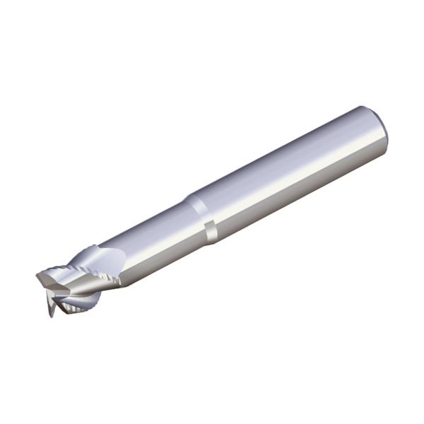 切削工具 旋削・フライス加工工具 超硬ラジアスエンドミル ●鋼・アルミ合金・非鉄金属の汎用加工に適しています。●3枚刃、非鉄用ラフィングエンドミル（ショート刃・コーナーR0.2タイプ）です。●超微粒子超硬母材です。●C付は、円筒シャンクタイ...