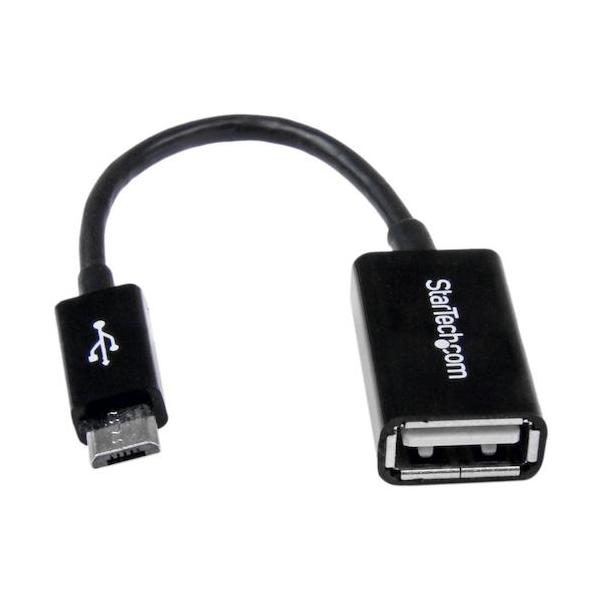 オフィス・住設用品 ＯＡ用品 ケーブル ●12cm micro USB OTG変換アダプタです。●USB 2.0 On-The-Go対応のタブレット／スマートフォンに標準USBポートを追加します。●タブレットにUSB メモリー、マウス、キー...