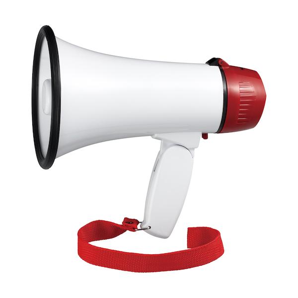 安全用品 安全用品 拡声器 ●サイレン音で非常時に周囲へ注意喚起します。●音声やサイレンの音量を簡単に調整できます。●折りたたみハンドルタイプなのでコンパクトに収納できます。●定格出力(W)：5●音声通達距離(m)：約100●内蔵音通達距離...