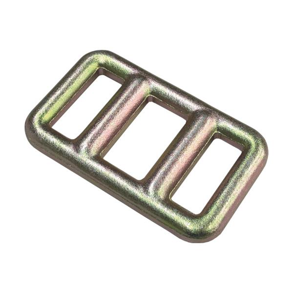 荷役用品 吊りクランプ・スリング・荷締機 荷締機 ●金具を使用することで締め付けが簡単です。●ローコスト梱包なのでワンウェイ用輸送に最適です。●ベルトの荷締め。●品名：トメロン金具●適合ベルト機種：TKM-2(S.L)、RAC-3●幅(mm...