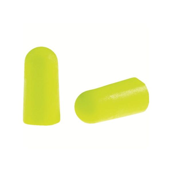 保護具 マスク・耳栓 耳栓 ●装着確認がしやすい蛍光色です。●高い遮音性能です。●騒音作業用。●コード：無●サイズ：フリー●NRR値(dB)：33●NRR値：33dB●ANSI S3.19-1974に基づく遮音性能●耳栓本体:ポリウレタン(...