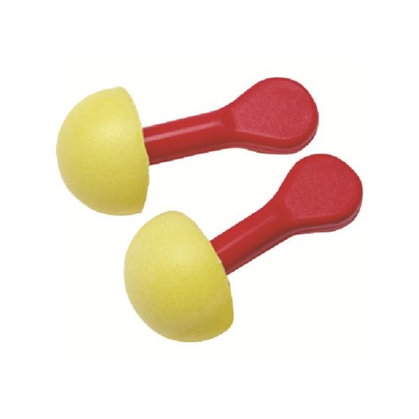 保護具 マスク・耳栓 耳栓 ●耳に入れる部分はやわらかいポリウレタンなので痛みを軽減します。●NRR値25dBの片手装着可能な耳栓です。●カラフルな5色の柄があります。(色は選べません)●片手で挿入できる簡単装着タイプです。●コード：無●サ...