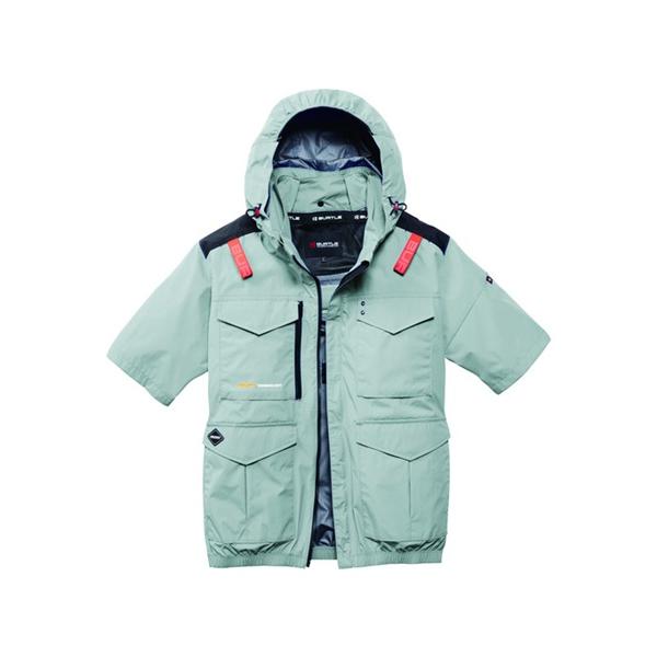 環境改善用品 暑さ対策用品 冷却衣服 ●軽量・冷感性を持つナイロンシェル素材を使用しています。●背ヨークに保冷剤を収納可能なポケット付です。●ヘルメット収納フード（着脱可能）、フックハンガー、背ランヤードホールを配備したフルハーネス完全対応...