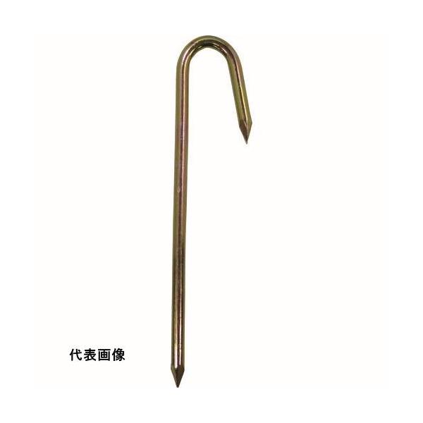 金物・建築資材 建築金物 荷役金具 ●地面にロープをガッチリ固定したい時に便利です。●区画分けや侵入防止、ブルーシートやサンシェード等の固定に。●径(mm)：6●長さ(mm)：150●口幅：20ｍｍ●タイプ：J型●表面処理：クロメート●スチ...