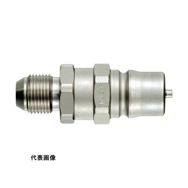 空圧用品 流体継手・チューブ 金属カップリング ●本体材質には振動・衝撃に強い特殊鋼を採用してます。●圧力損失も少なく油圧機器に対応します。●本体材質は強度に優れた特殊鋼を採用、熱処理を行い衝撃圧力に対応しています。●ソケット・プラグともに...