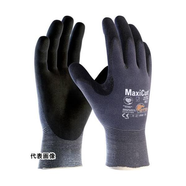 保護具 作業手袋 耐切創手袋 ●特許取得のマイクロ発泡ニトリルコーティングは熱と蒸れを360°全方向から放出し、手の温度を最適に保ちます。●マキシカット［［Ｒ上］］・ウルトラ［［ＴＭ上］］は、従来のマキシカット［［Ｒ上］］の耐切創性に薄さ・...