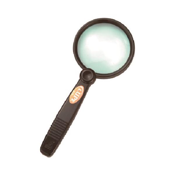 測定・計測用品 光学・精密測定機器 ルーペ ●キズのつきにくい高級ガラスレンズを使用しています。●持ちやすい形状のグリップです。●新聞、辞書等の細かい文字を見る時に使用●倍率(倍)：3●枠：プラスチック●枝：プラスチック●ルーペで太陽光源を...
