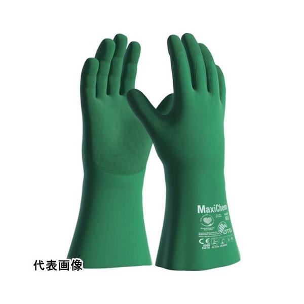 保護具 作業手袋 耐薬品・耐溶剤手袋 ●独自のコーティング技術により、優れた撥水性と耐薬品性を備えた手袋です。●袖部が手首にしっかりフィットすることで指先のズレを防ぎ、作業性を高めます。●マイクロカップ・ノンスリップグリップ加工により、油や...