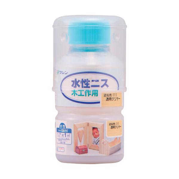 工事・照明用品 塗装・内装用品 塗料 ●着色とつや出しが同時にできる工作用ニスです。●容量(L)：0.13●乾燥時間：（20℃）：約1時間●色：透明クリヤー●塗り重ね回数：2回塗り●塗布面積(［［Ｍ２］］)：約1平方メートル（畳約0.5枚）...