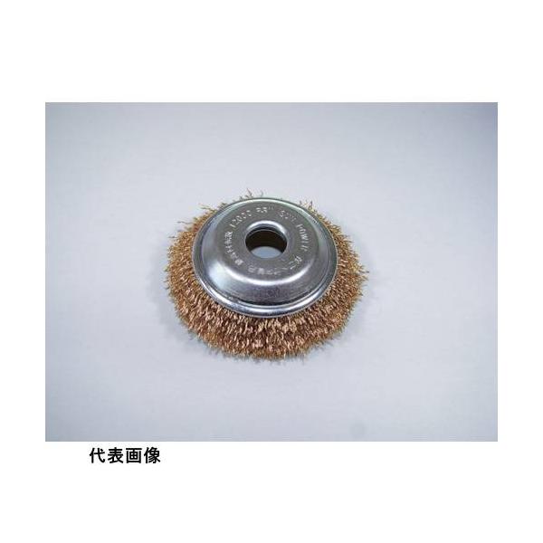 電動・油圧・空圧工具 研削研磨用品 カップブラシ ●硬鋼線を真鍮メッキした毛材です。●研削力が高くワイヤーの折損率が低いです。●外径(mm)：100●毛材：鋼線●金具径(mm)：65●線種mAteriAl鋼線メッキφ0.25●毛丈(mm)：...