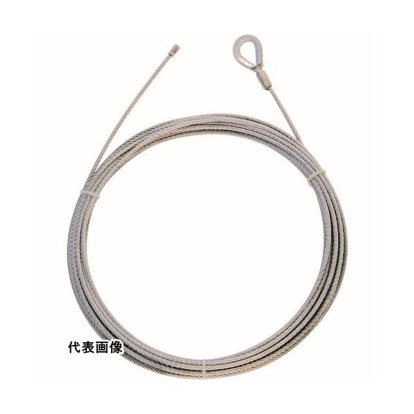荷役用品 ウインチ・ジャッキ ウインチ（電動式） ●ワイヤ径×長さ(mm×m)：4×10●適合機種：ECW100●電動ウインチの交換用ワイヤー●先端アイ加工●スチール