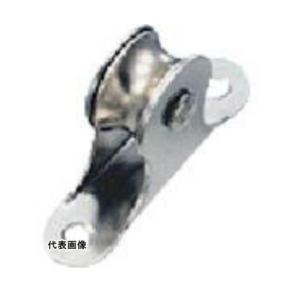 金物・建築資材 建築金物 荷役金具 ●設置幅の狭い面でも取付可能です。●車の溝にロープ等を通して、ロープガイドとして。●適合ロープ径(mm)：〜8●d(mm)：3.5●L1(mm)：50●L2(mm)：38●W(mm)：12●車溝幅(mm)...