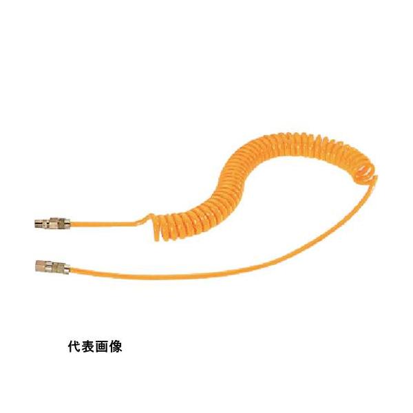 空圧用品 流体継手・チューブ エアチューブ・ホース ●ポリエステル樹脂を使用し柔軟性、弾力性に優れています。●耐油性・耐寒性に優れています。●手元ホース一体型のため、スパイラル部が邪魔にならない形です。●サイズ、長さが豊富です。●各種エア配...