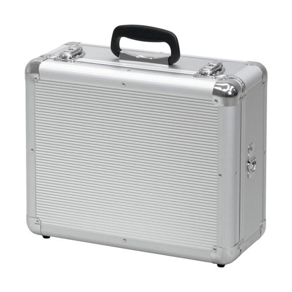 手作業工具 工具箱 アルミケース ●アルミの高級感と軽量堅固さを兼ねそなえたツールケースです。●コーナー部材は衝撃に強いラウンド加工仕様です。●用途に合わせて移動できる仕切板付です。●バックル部は鍵をかけることができ、大切な収納物をがっちり...