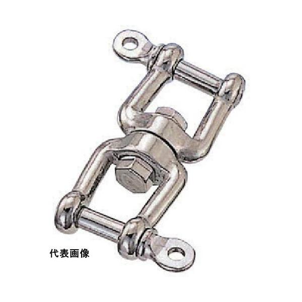 金物・建築資材 建築金物 荷役金具 ●ピンを開閉することで簡単にチェーンなどが取り付けできます。●金具のセンター部がスイベル式で自在に回ります。●両方の頭の部位はねじシャックル形式で広範囲の用途に使用可能です。●ねじ径：W5/16●A(mm...