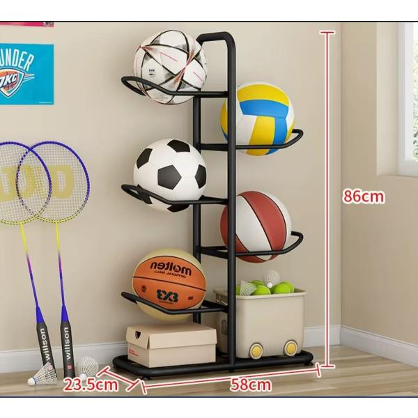 商品名:ボール収納ラック ボールスタンド 5段階式 サッカー バスケ ボール 組み立て簡単 玄関 整理 ボール置き 省スペース                            商品説明:ボールスタンド タワー 5段階式        ...
