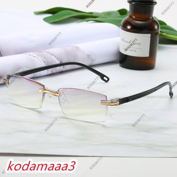 老眼鏡 累進多焦点 自動にスマートズーム 100-700 メンズ レディース ブルーライトカット PCメガネ おしゃれ 縁なし 遠近両用 自動調整 50代 60代 老眼レンズ