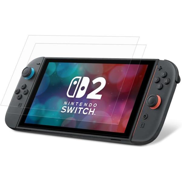 Nintendo Switch 2 スイッチ2 用 ブルーライトカット 保護フィルム 液晶保護 2枚入り 素材:PET付属品:クリーニングクロス目に有害といわれるブルーライトを約35%カット！目に優しく疲れにくい！『ブルーライトカット(非光...
