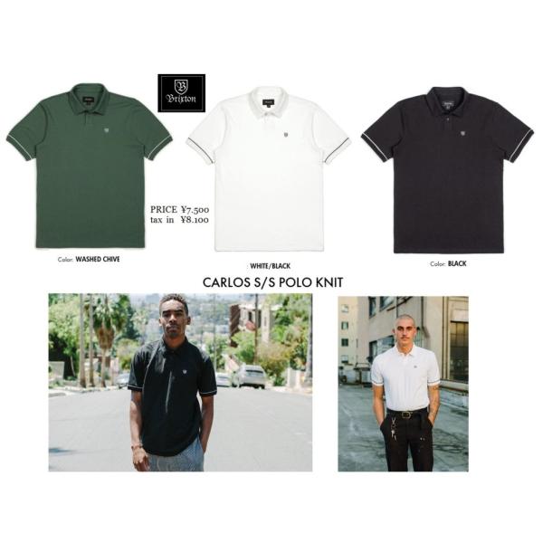 BRIXTON * CARLOS S/S POLO KNIT 18 SPRING ブリクストン ポロシャツ　半袖 ボタン TEE ネコポスはポスト投稿（時間指定不可）となります。