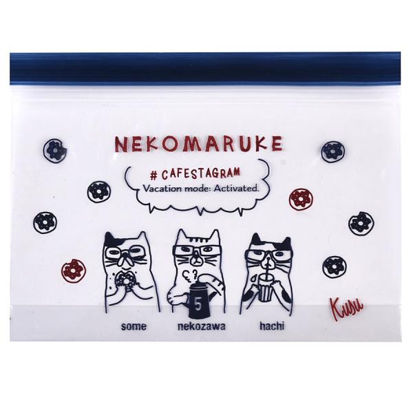 SSサイズネコまるけ柄　23-6590マチルダさん柄　23-6591なごなごさん柄　23-6592使う度に思わずにんまりしちゃうクスグルキャラクターのイラストが入ったストックバッグです。開け閉めがしやすいWジッパーで、密封性もあり乾燥や酸化...