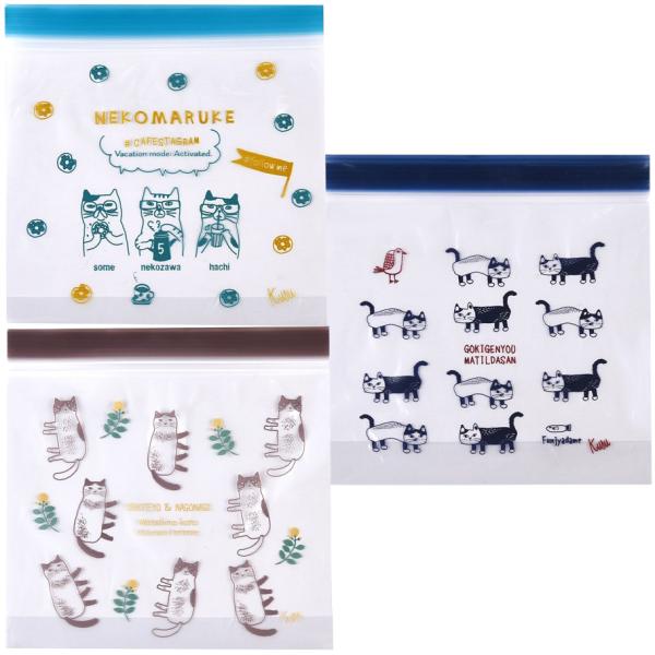 Sサイズネコまるけ柄　23-6593マチルダさん柄　23-6594なごなごさん柄　23-6595使う度に思わずにんまりしちゃうクスグルキャラクターのイラストが入ったストックバッグです。開け閉めがしやすいWジッパーで、密封性もあり乾燥や酸化に...