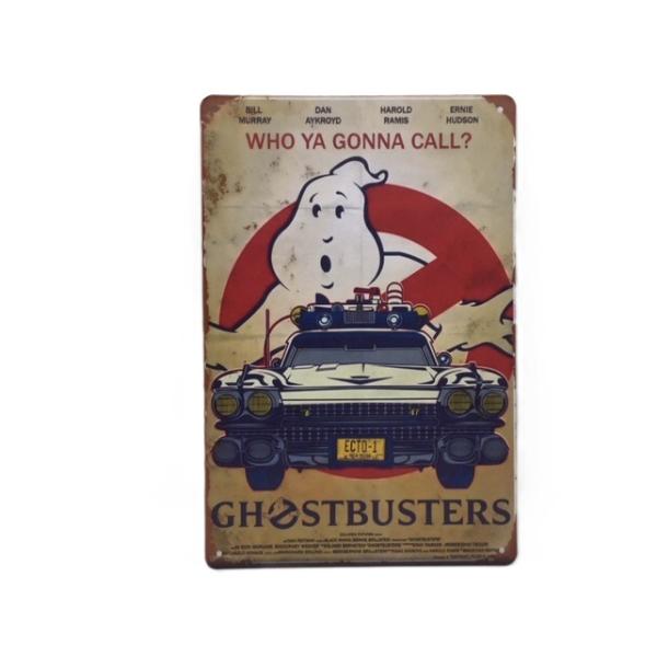 ゴーストバスターズ　1作目　ポスター 金属製 メタルサインプレート映画　エクト1 ECTO1 ビル・マーレイ　ダンアイクロイド　アイバンライトマンレトロ　クラシック　ヴィンテージ　ビンテージ看板　ブリキ　アンティーク　ガレージ　インテリア　...