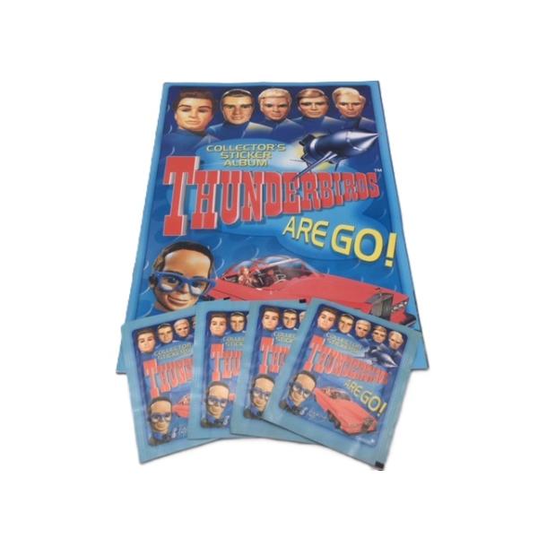イギリス製 サンダーバード ステッカーアルバム&amp;ステッカー　4パックセットイギリスのCARDS　INC社製。海外ライセンス品2002年物 デッドストック 未使用新品。